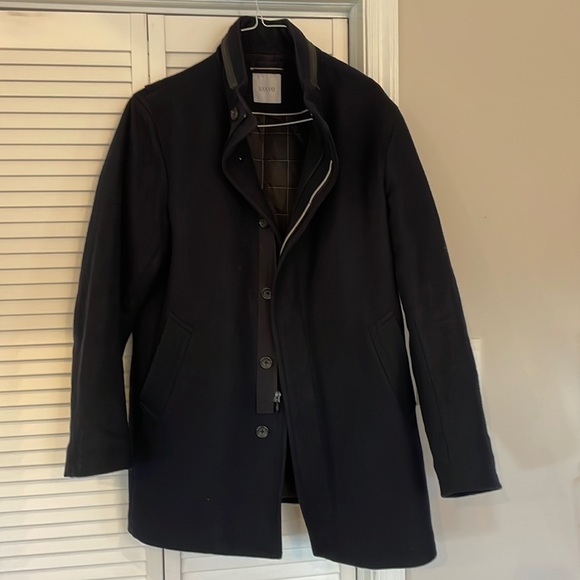 sanyo | Jackets & Coats | Mens Wool Peacoat Dark Navy | Poshmark